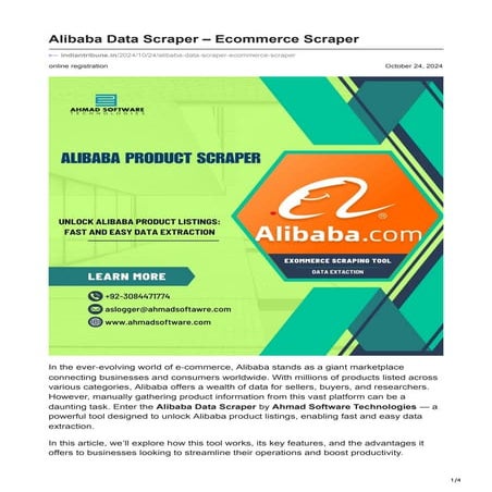 Alibaba Data Scraper Ecommerce Scraper.pdf | Free Download