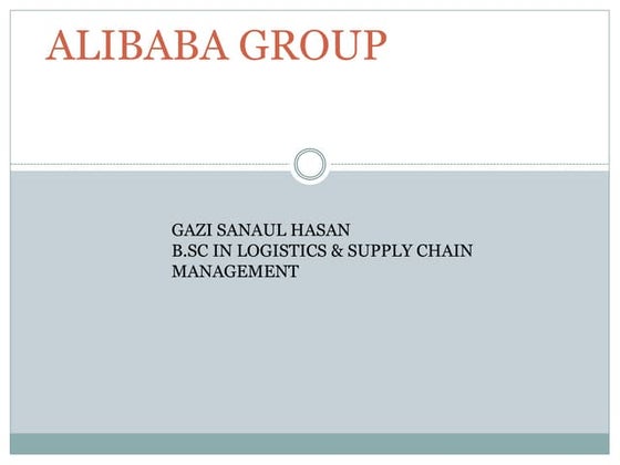 Alibaba group | PPTX | Business Administration | Business