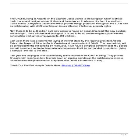 Alicante | OAMI Offices | PDF