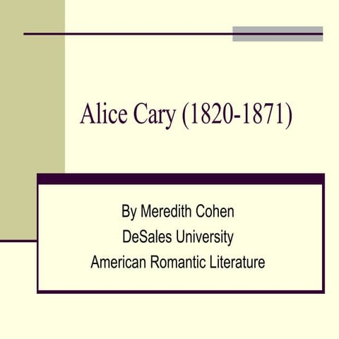 Alice Cary Presentation | PPT