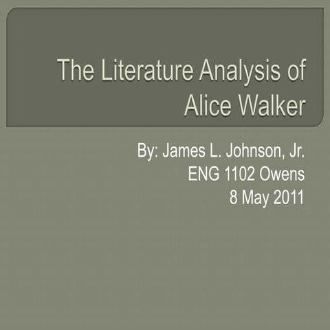 Alice walker ppt | PPTX
