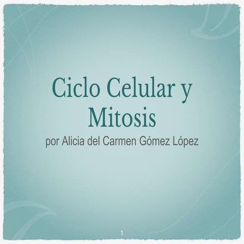 Alicia ciclo celular y mitosis | PPTX