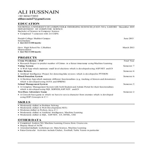 Ali cv | PDF