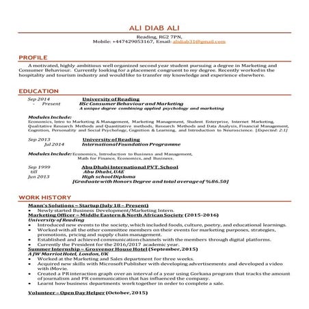 Ali Diab Ali CV | PDF