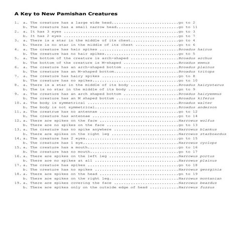 Alien classification key | DOC