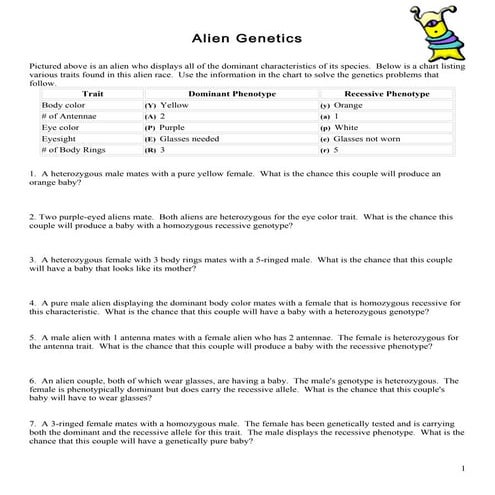 Alien Genetics Problems | DOC