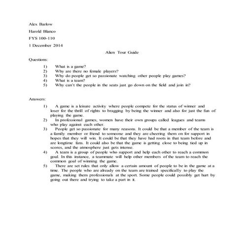 Tour guide for an alien | DOCX