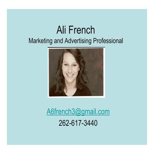 Ali French, Project coordinator at Pro motion, inc.