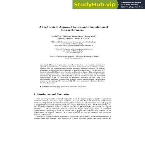 A Lightweight Approach To Semantic Annotation Of Research Papers | PDF