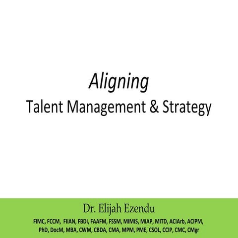 Aligning talent management and strategy | PPT