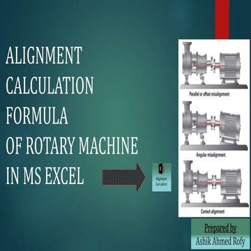 Alignment calculation formula of rotary machine in MS Excel | PPTX