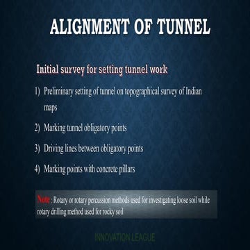 Alignment of tunnel useful for engineering exams | PDF