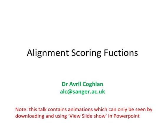 The Smith Waterman Algorithm Ppt 4829