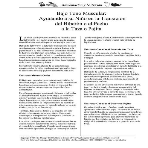 AlimentacióN Y NutricióN. Bajo Tono Muscular | PDF