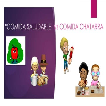 Alimentos saludables vs alimentos chatarras. Profesora Ana Elizabet ...