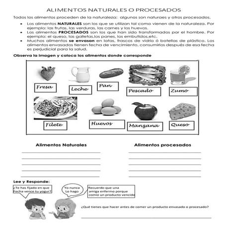 Alimentos naturales o procesados | PDF