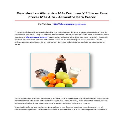 Alimentos para crecer | PDF