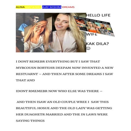 ALINA MATSENKO AJAY MISHRA DREAMS ND FUTURE FUTURE O ALINA MATSENKO AND ...