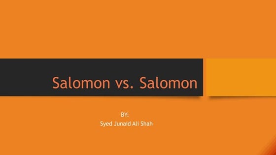 Solomon vs Solomon | PPTX | Legal Services Industry | Industries