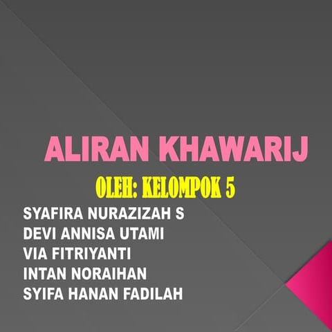 sejarah dan pengetahuan tentang ALIRAN KHAWARIJ.pptx