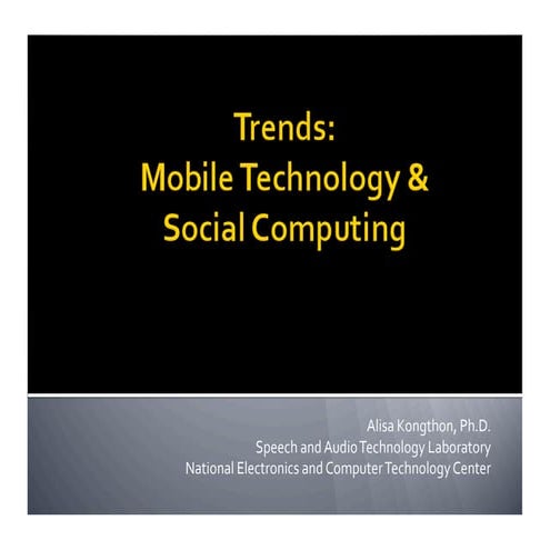 Trends : Social Computing & Mobile Technology | PPT