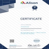 Alison certificate On Microsoft Digital Literacy