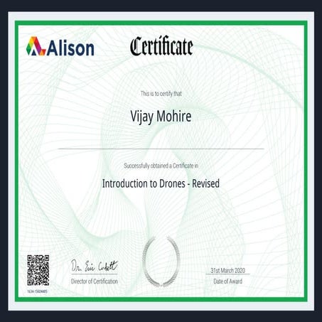 Alison certificate introduction to drones | PDF