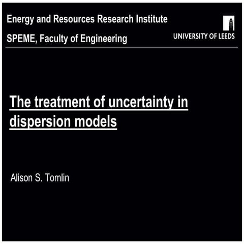 The Treatment of Uncertainty in Models | PPT