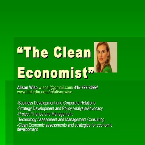 Alison wise clean economist background for hiring consideration | PPT