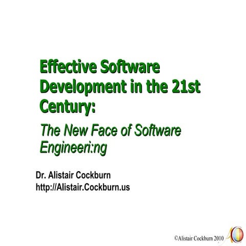 Effective Software Development in the 21st Century | PPT | Computer ...