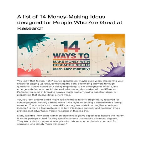 A list of 14 Money-Making Ideas designed for People Who Are Great at ...