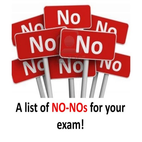 A list of no-nos | PPT