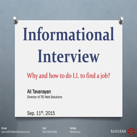 How to do a profesional "Informational Interview" ? | PDF | Resume ...