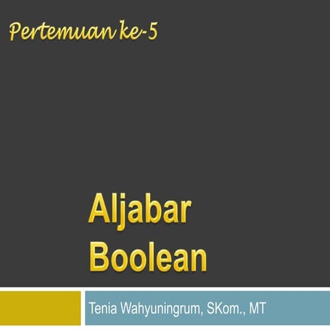 Aljabar boolean | PPTX