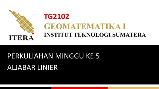 Matriks eselon baris dan eselon baris tereduksi | PPTX
