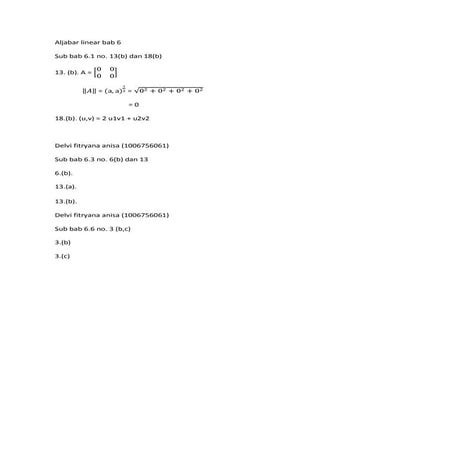 Aljabar linear bab 6 | DOCX