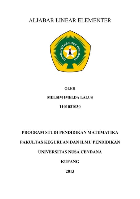 Matriks eselon baris dan eselon baris tereduksi | PPTX