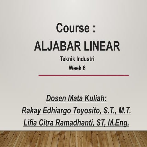 Aljabar Linear Sistem Persamaan Linear Variabel | PPTX