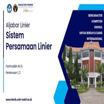 Aljabar Linier Tatap Muka 1 Sistem Persamaan Linier.pptx