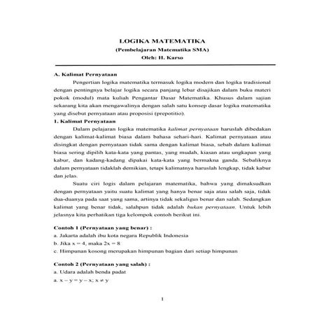 Pernyataan dan Perangkai Logika | PPTX