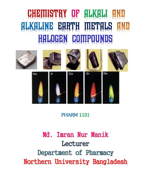 Understanding Alkali Metals: Properties, Reactions, and Applications | PDF