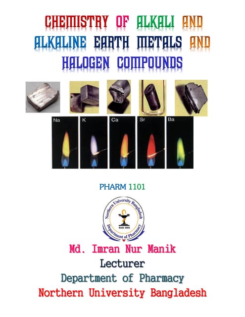 Understanding Alkali Metals: Properties, Reactions, and Applications | PDF