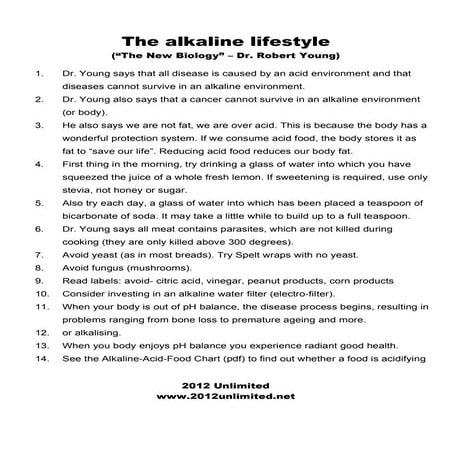 Alkaline Acid Food Chart | PDF