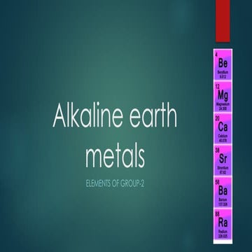 Alkaline earth metals for chemistry to understand it in a better way | PPT