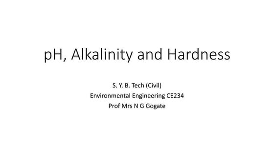 Lab 4 alkalinity –acidity and determination of alkalinity in water | PDF