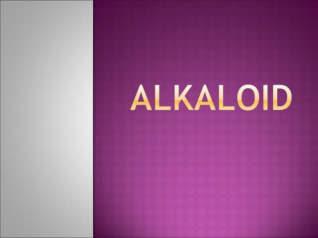 Bagian 2 klasifikasi alkaloid | PDF