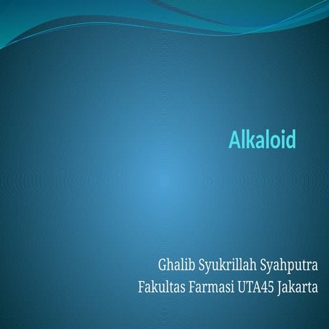 Bagian 2 klasifikasi alkaloid | PDF