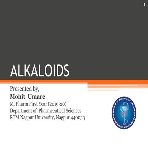 Reserpine(Structure Elucidation, Extraction and Isolation) | PPTX