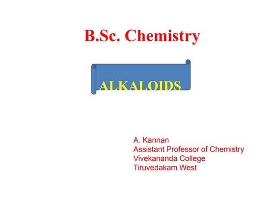Nicotine - Structural elucidation | PPT