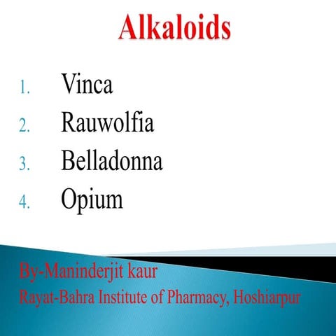 Alkaloids | PPT
